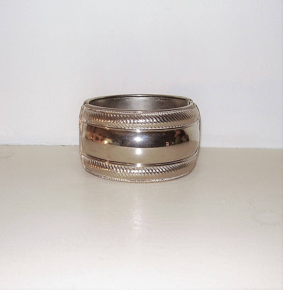 Silver Tone Big Bold Cuff Bracelet - Etsy