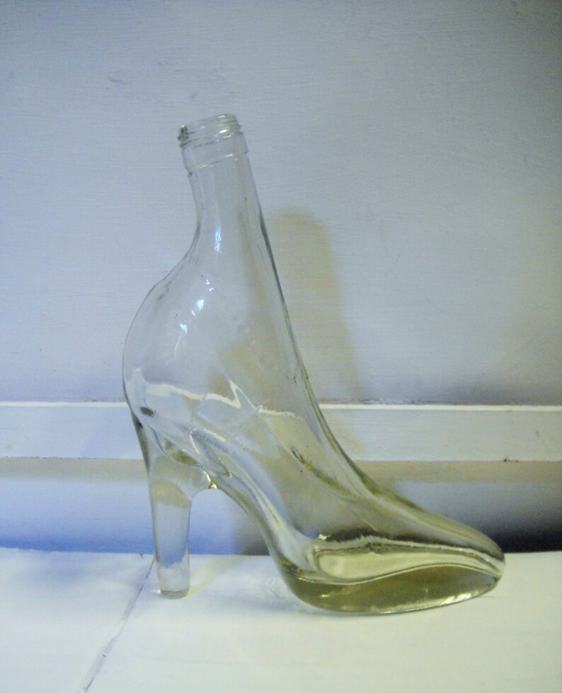 Vintage Glass Boot Bottle Vase 8" - Etsy