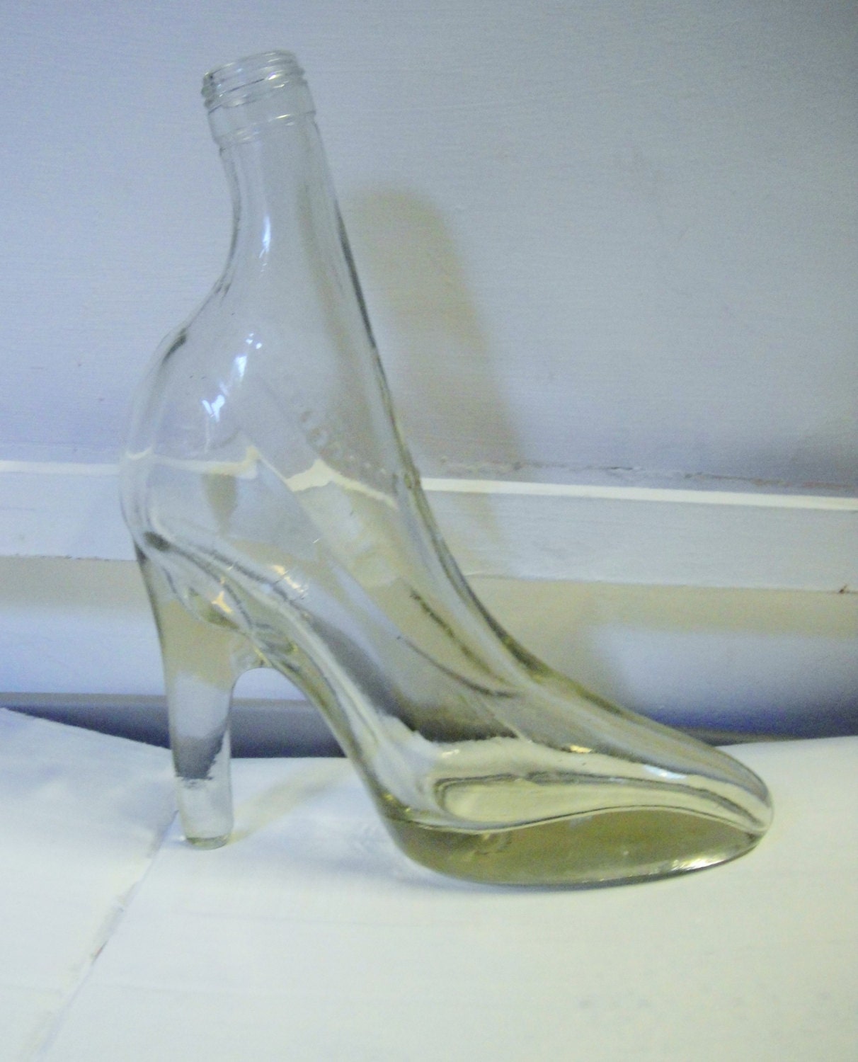 Vintage Glass Boot Bottle Vase 8" - Etsy