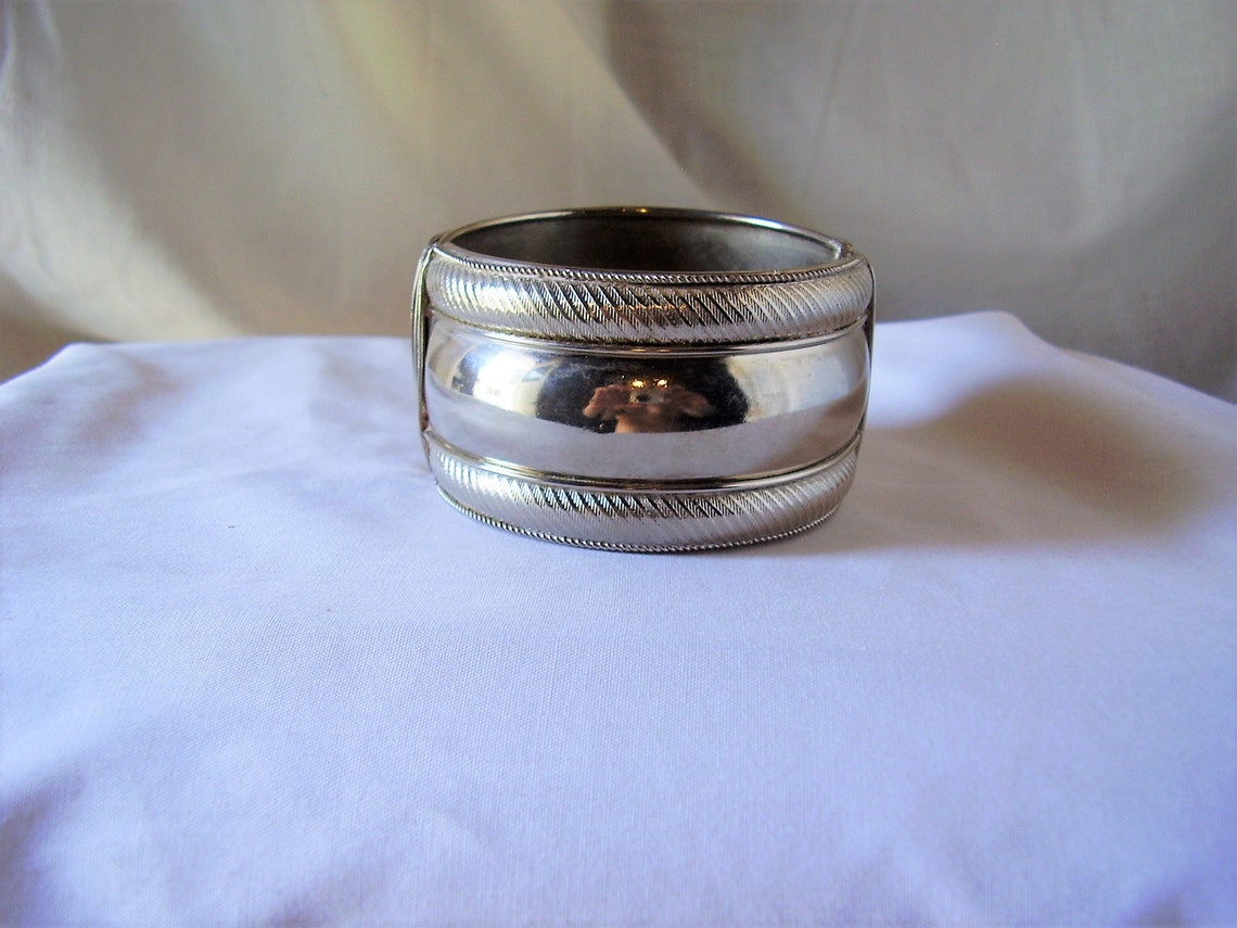 Silver Tone Big Bold Cuff Bracelet - Etsy