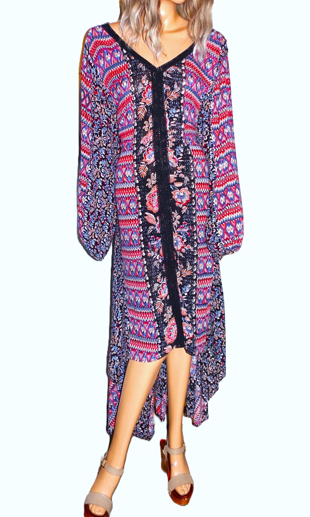 Vintage Nostalgia Boho High Lo Dress XL - Etsy