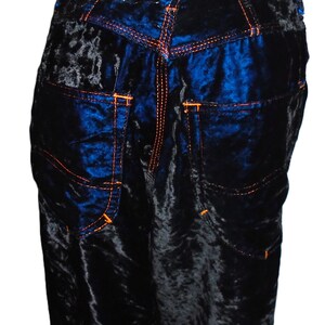 Vintage Jet Set Royal Blue Black Velvet Pants 28w - Etsy