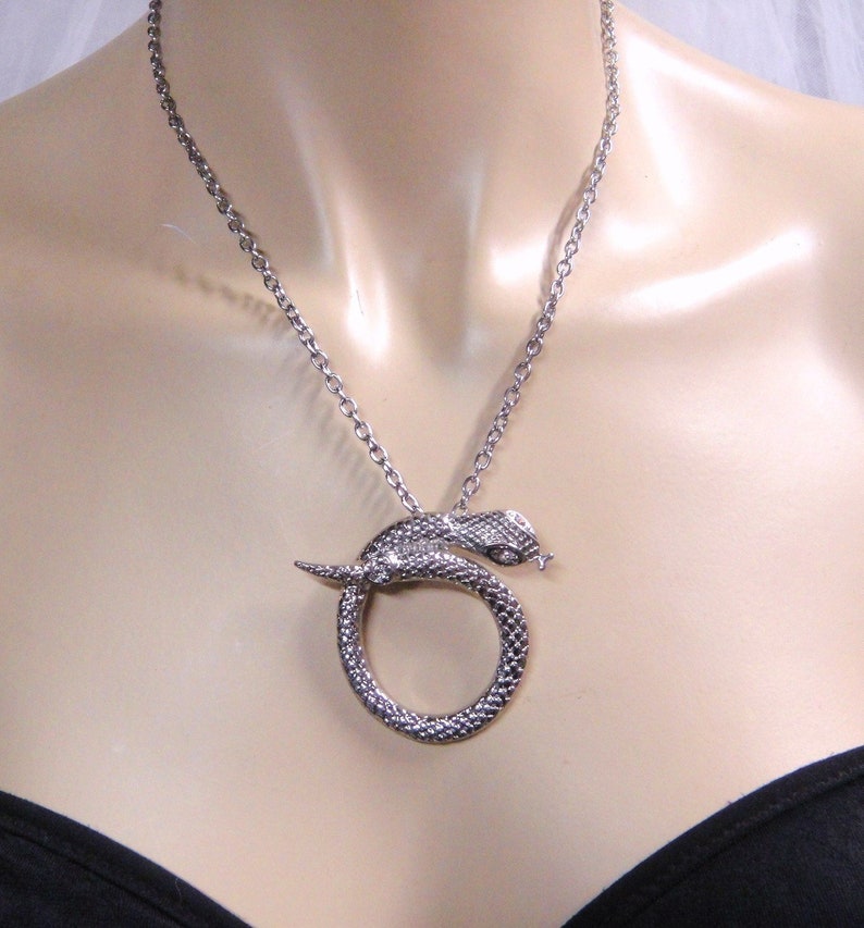 Vintage Silver Tone Snake Chain Necklace - Etsy