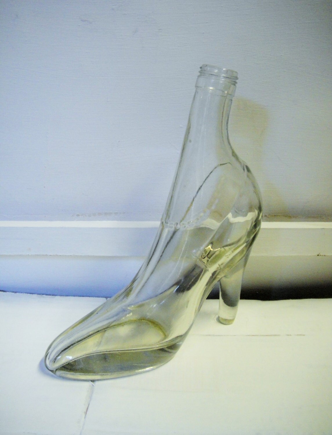Vintage Glass Boot Bottle Vase 8" - Etsy