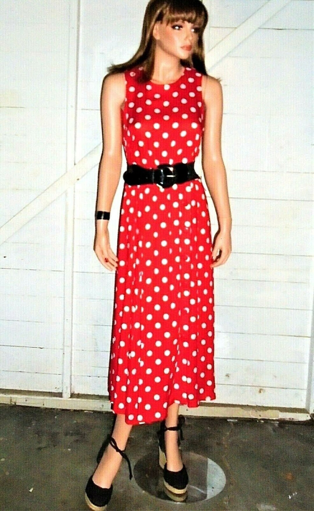 Vintage Jamie Brooke Red White Polka Dot Dress M - Etsy