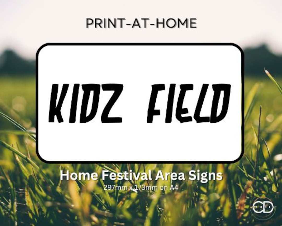 Printable Festival Sign Party Decor Event Download DIY Glastonbury Area ...