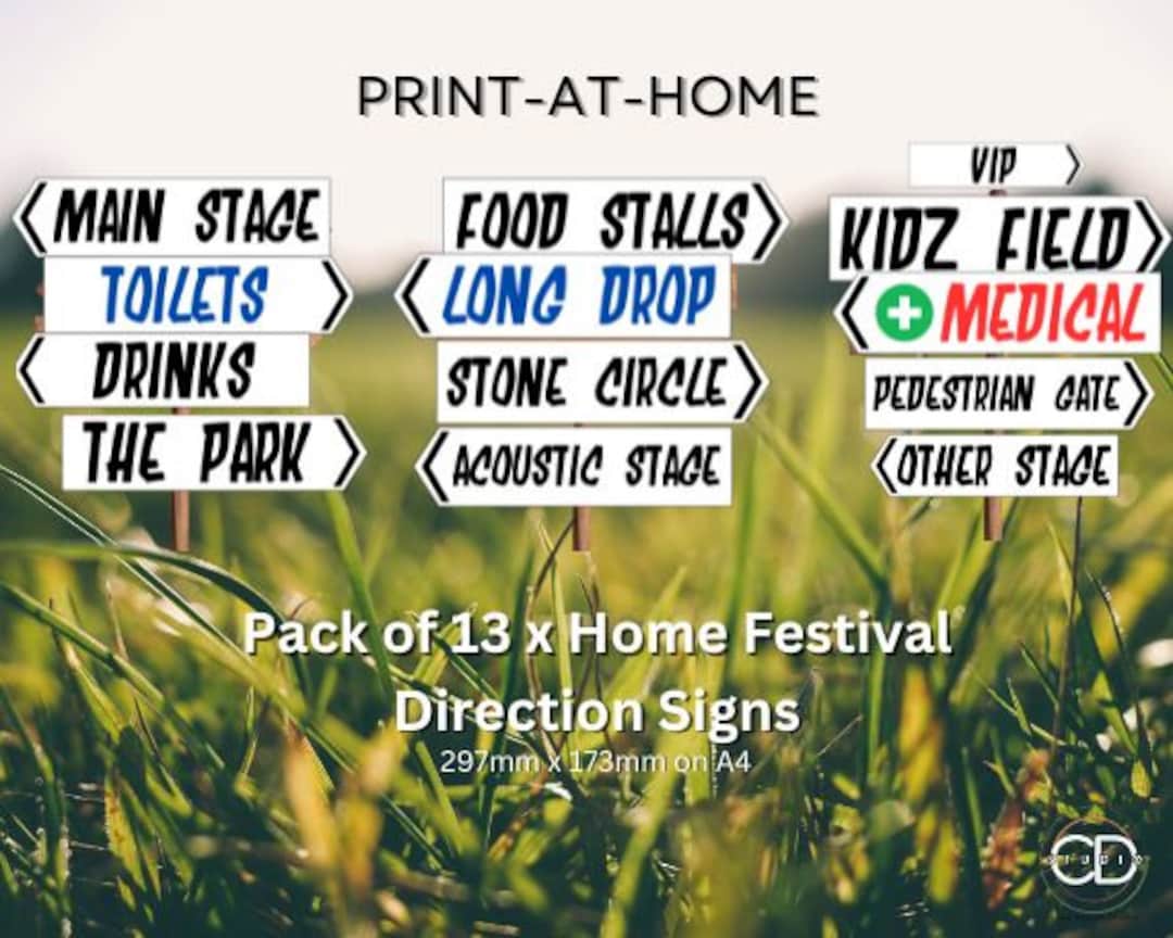 Pack of 13 Printable Festival Sign Party Decor Event Download DIY ...