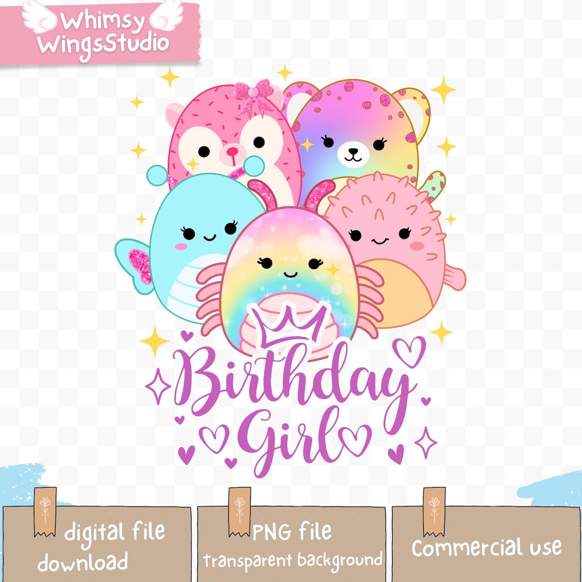 Happy Birthday Girl Squish Squad | Squish Lover | Squishmallow Birthday ...