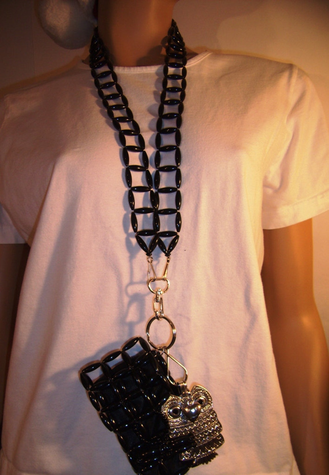 Black Beaded Mobile Phone Pouch | Custom-made Mobile Case | Hand-beaded ...