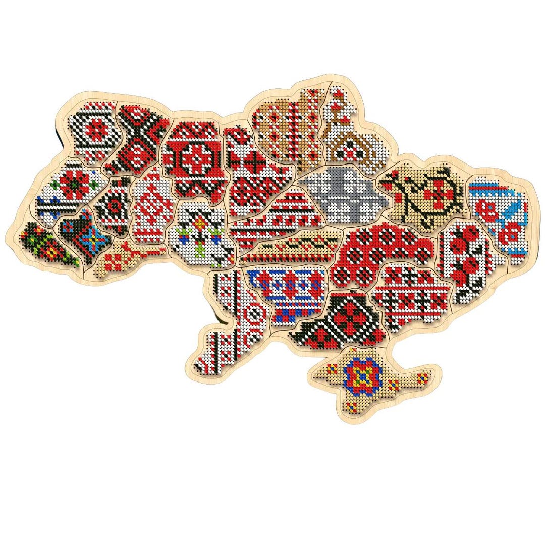 Beaded Map of Ukraine Embroidery Set-ukrainian Vyshyvanka Gift L ...