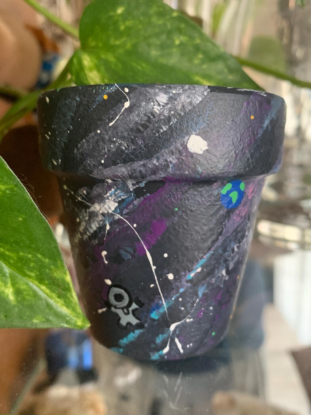 Galaxy Flower Pot, Outer Space, Unique Planters and Pots, Succulent ...