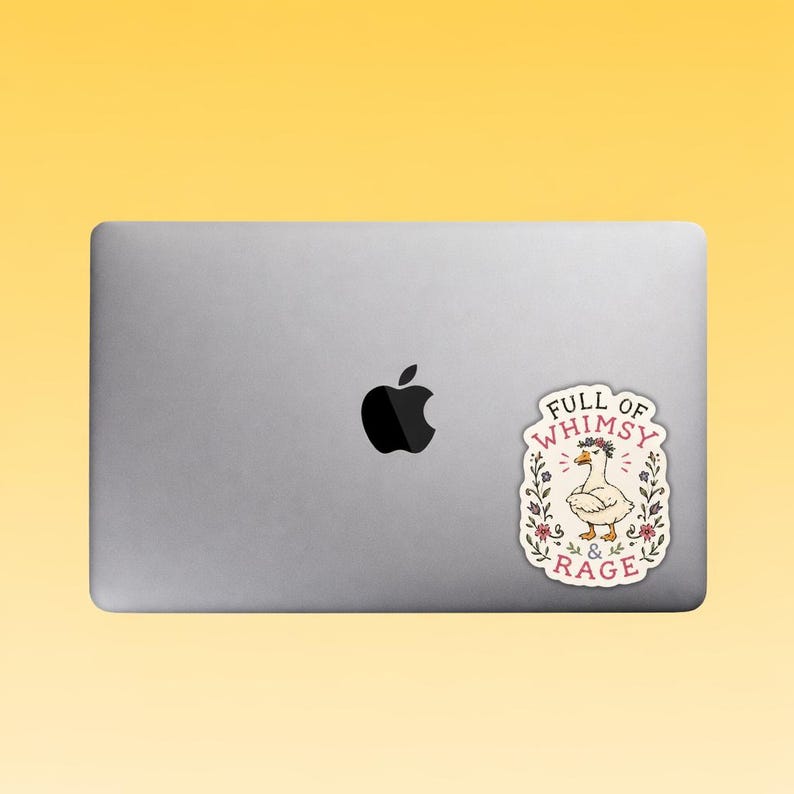 Angry Goose Sticker, Whimsy & Rage Vinyl Decal, Cottagecore Art ...