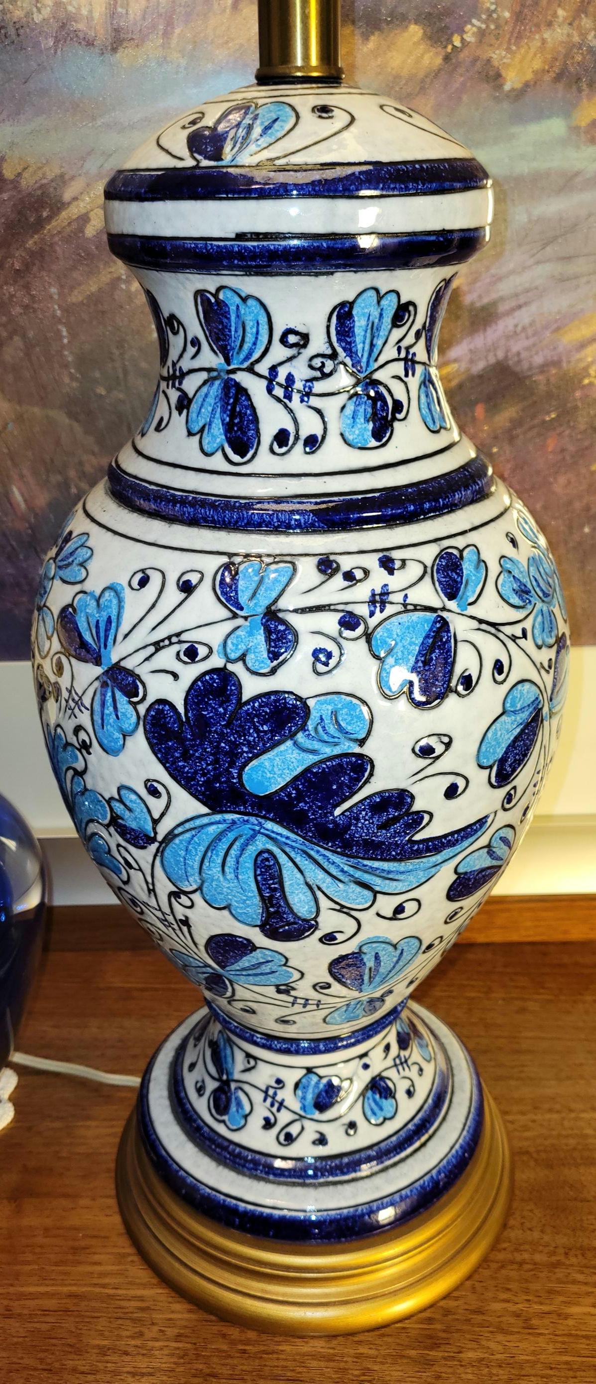 Elegant Blue and White Ceramic Table Lamp. - Etsy