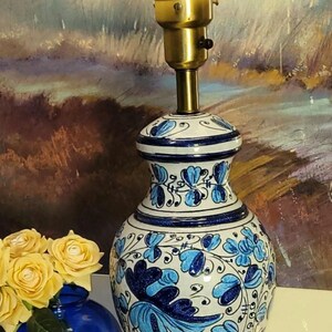 Elegant Blue and White Ceramic Table Lamp. - Etsy