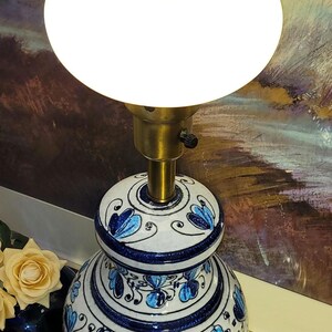 Elegant Blue and White Ceramic Table Lamp. - Etsy