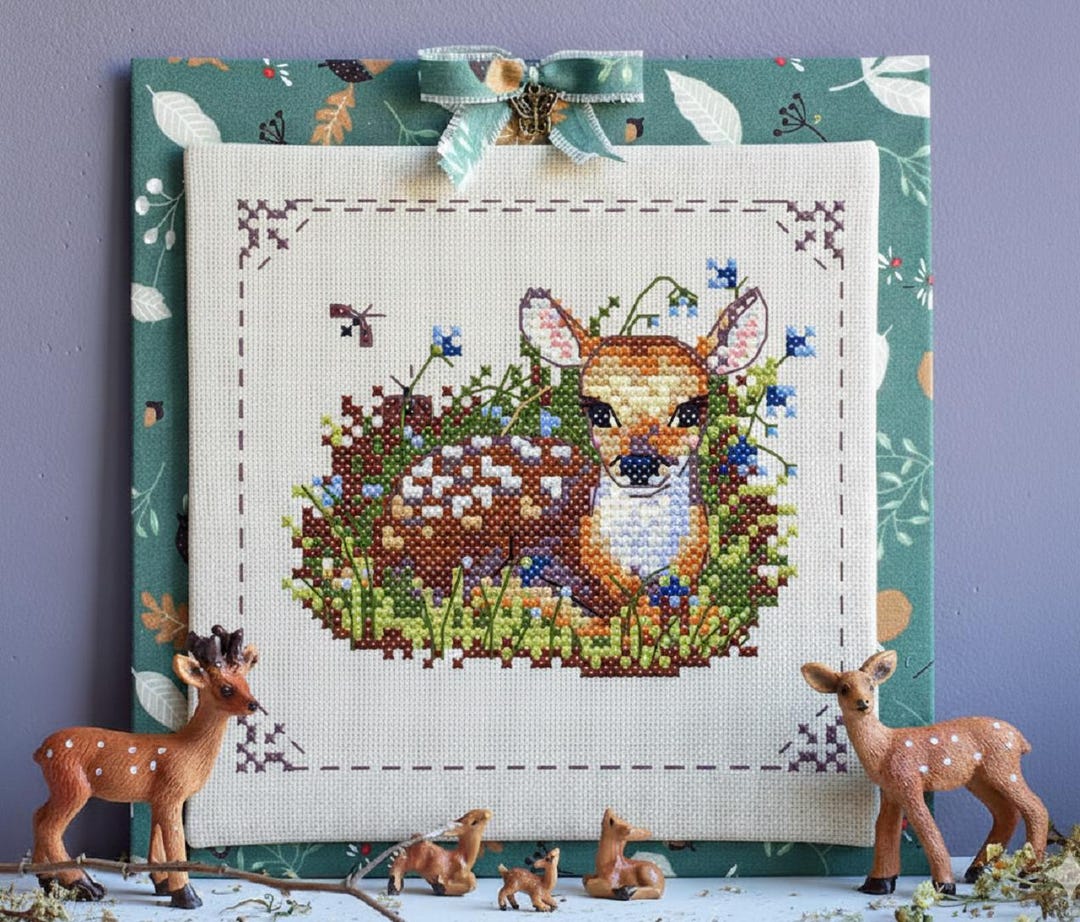 Baby Deer Cross Stitch Pattern PDF Easy DIY Embroidery Chart - Etsy