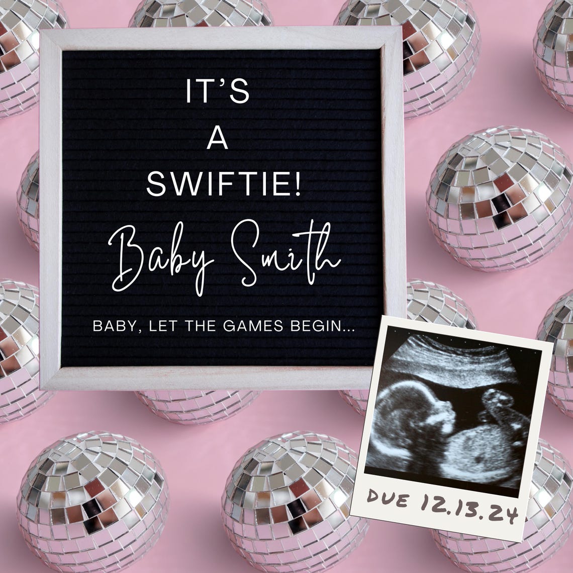 Swiftie Pregnancy Announcement Digital, Taylor Eras Themed Baby Reveal ...