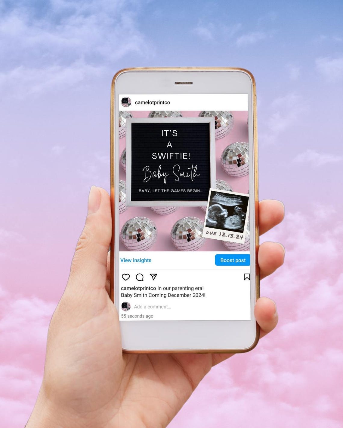 Swiftie Pregnancy Announcement Digital, Taylor Eras Themed Baby Reveal ...