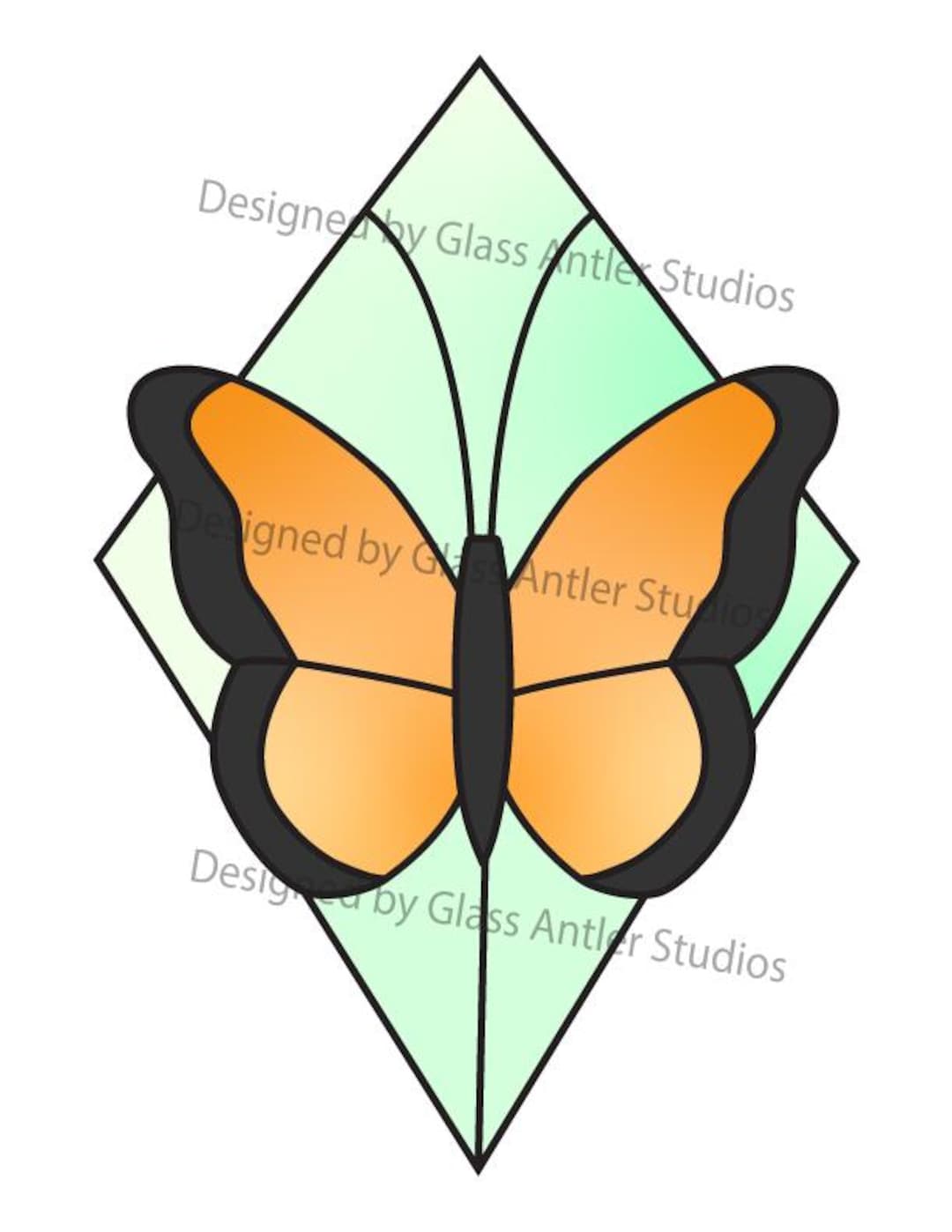 Butterfly Stained Glass Pattern - Etsy