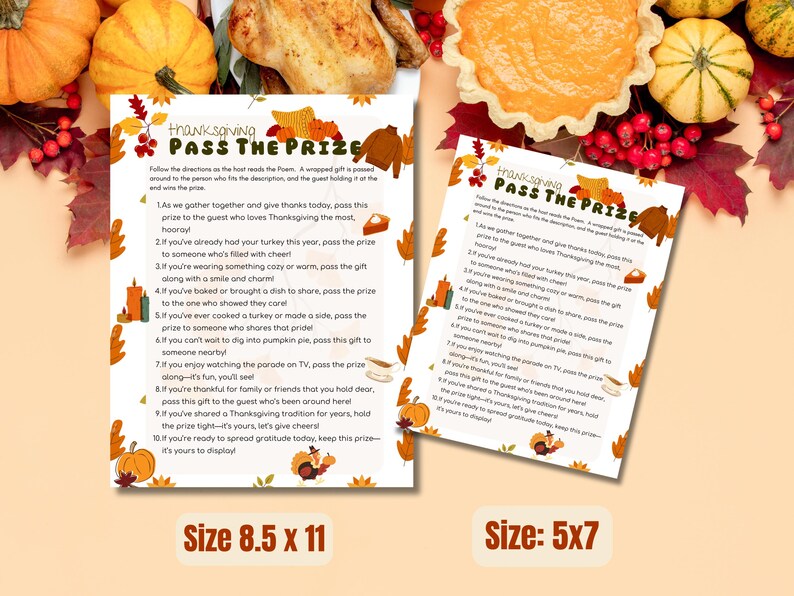 Editable Canva Template,pass the Prize Thanksgiving Game,icebreaker ...