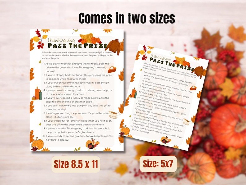 Editable Canva Template,pass the Prize Thanksgiving Game,icebreaker ...