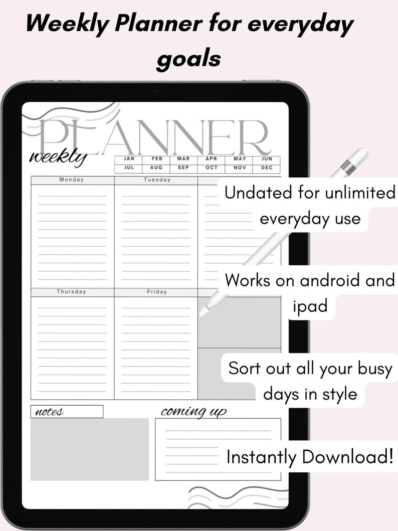 Minimalist Weekly Planner, Printable & Digital Planner for Busy People ...