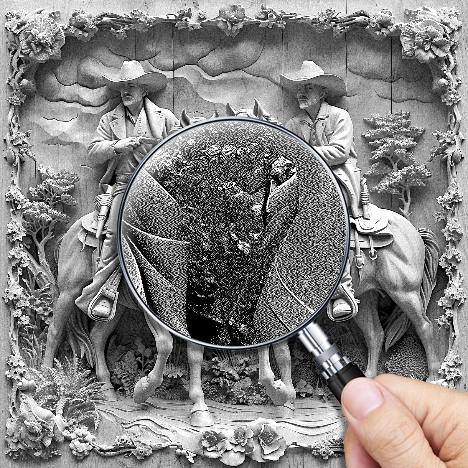 Laser Burn Engraving, PNG Digital File, 3D Illusion Image Photo, Wood ...