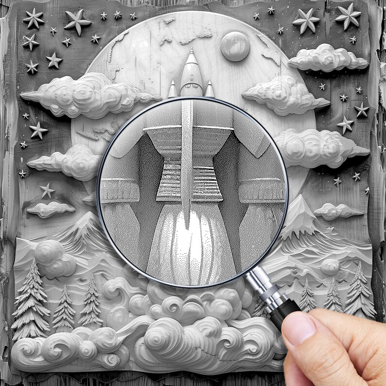 Laser Burn Engrave, PNG Digital File, 3D Illusion Image Picture, Wood Cut Carve, Lightburn ...