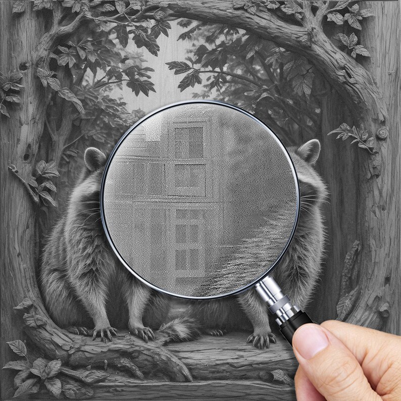 Laser Burn Engraving PNG File, 3D Illusion File, Wood Cut Carve Digital ...