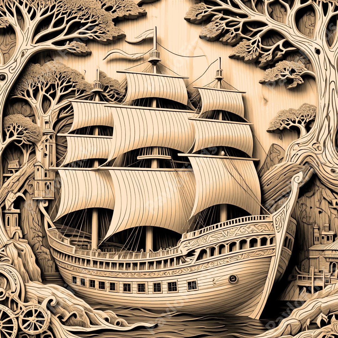 Laser Burn Engraving PNG File, 3D Illusion Image Pic, Wood Cut Carve ...