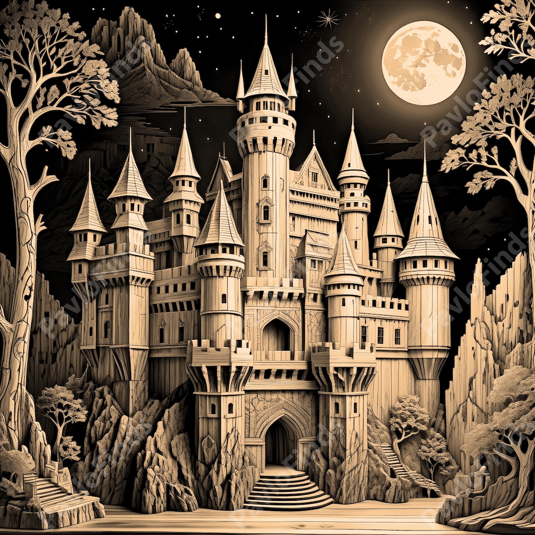 Laser Burn Engraving PNG File, 3D Illusion Digital Image, Wood Cut ...