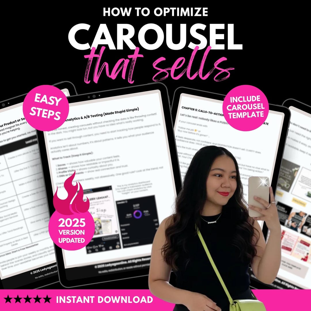 Instagram Carousel That Sells Strategy Ebook: Sales Optimization, Canva ...
