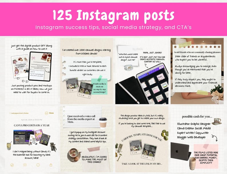 Cozy Instagram Carousel Template | Canva Animated PLR - Etsy