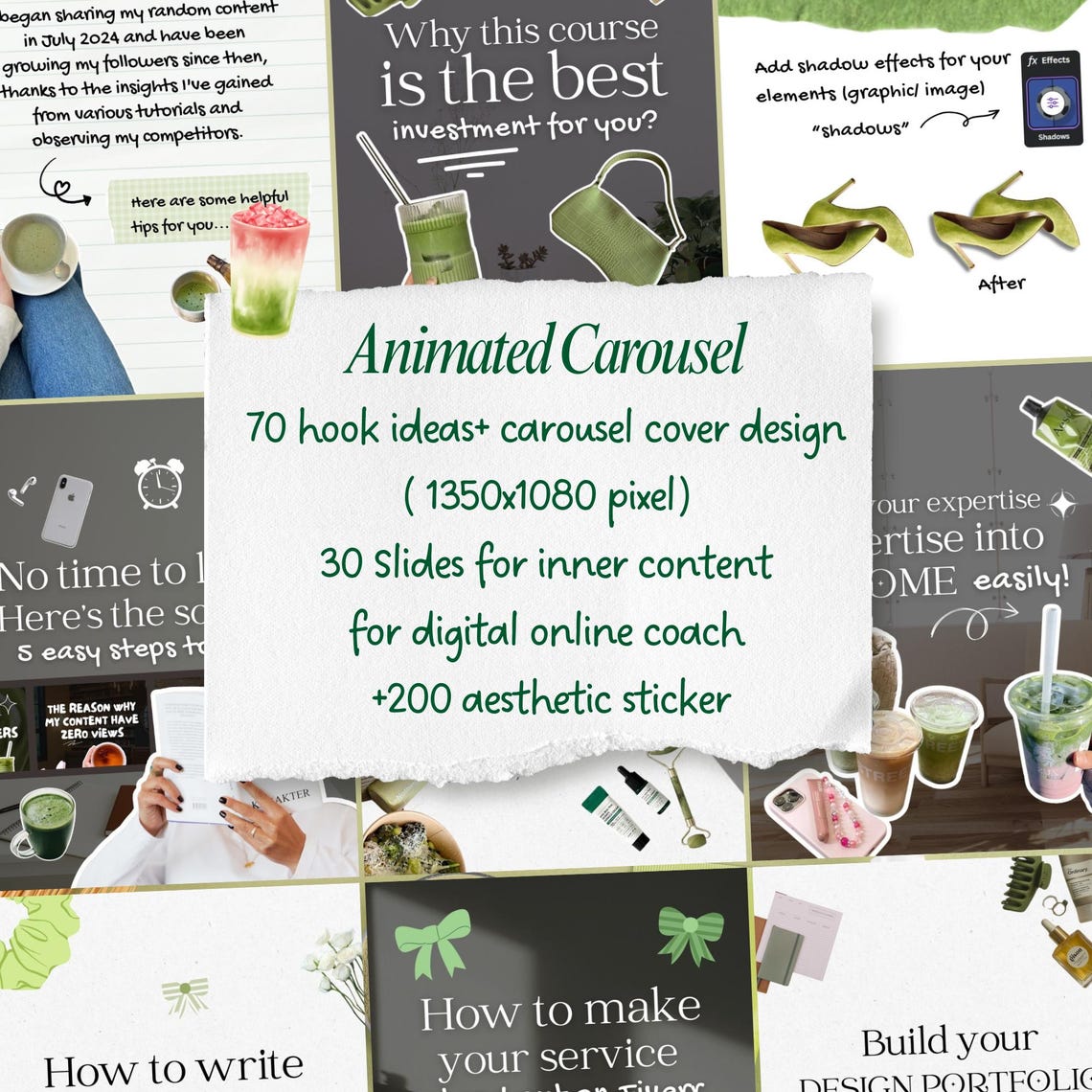 Online Course Instagram Carousel Template PLR | Done for You Canva ...