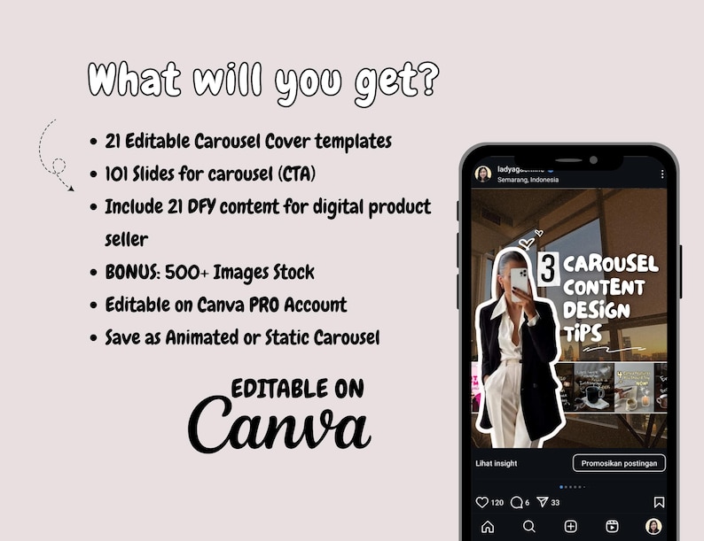 Cozy Instagram Carousel Templates: Canva Editable, Digital Product PLR ...
