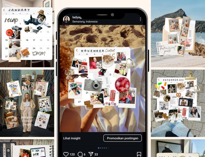 Scrapbook Instagram Post Template for Content Creator | Journal Photo ...