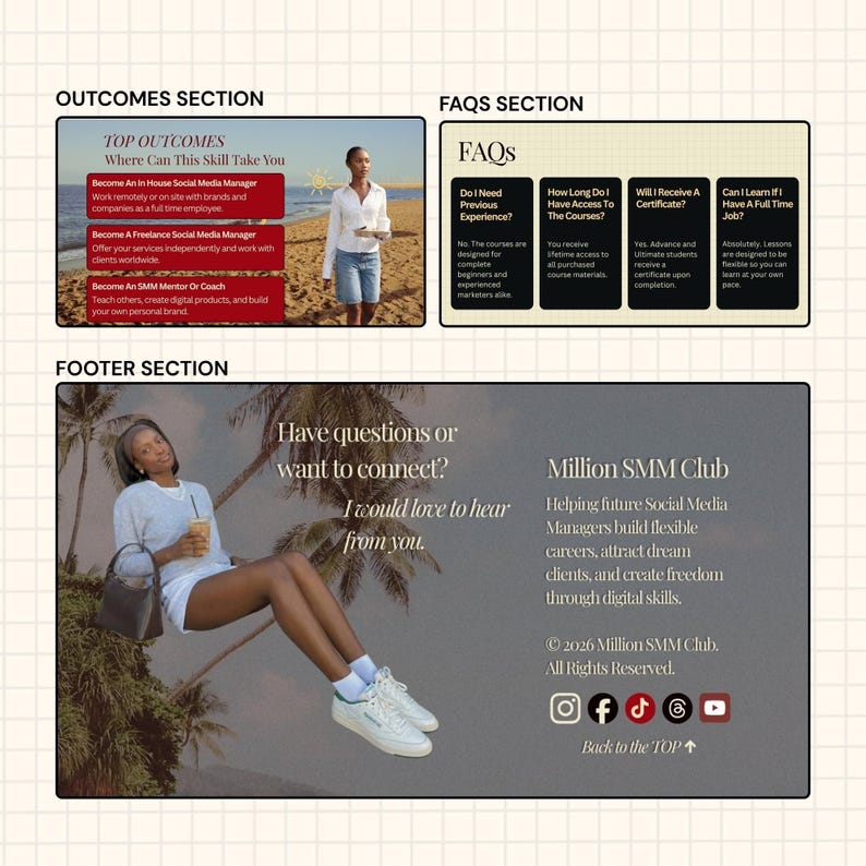 Business Coach Canva Website Template, Bold Sales Page Funnel, Editable ...