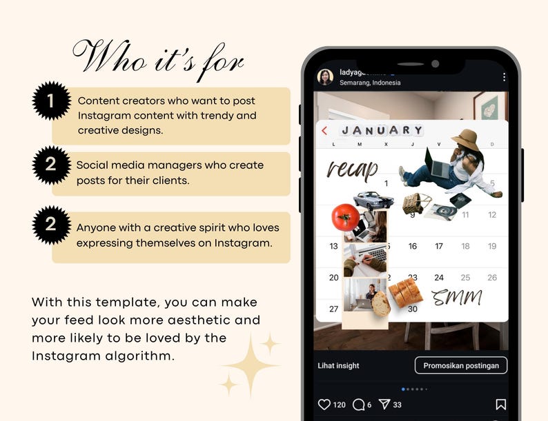 Scrapbook Instagram Post Template for Content Creator | Journal Photo ...