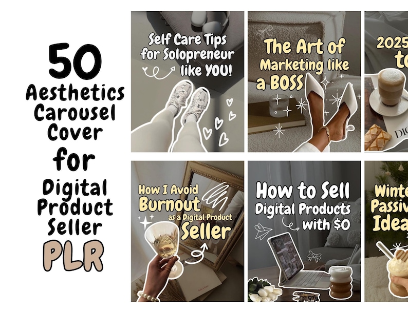 Aesthetic Instagram Carousel Cover Templates for Digital Product ...