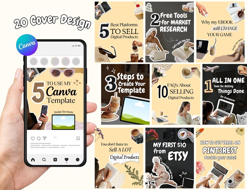 Canva Instagram Carousel Templates | 83 Posts (PLR) - Etsy