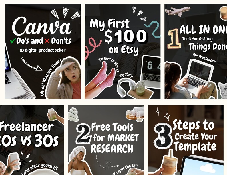 Canva Instagram Carousel Templates | 83 Posts (PLR) - Etsy