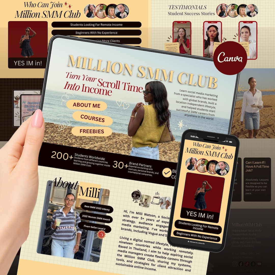 Business Coach Canva Website Template, Bold Sales Page Funnel, Editable ...