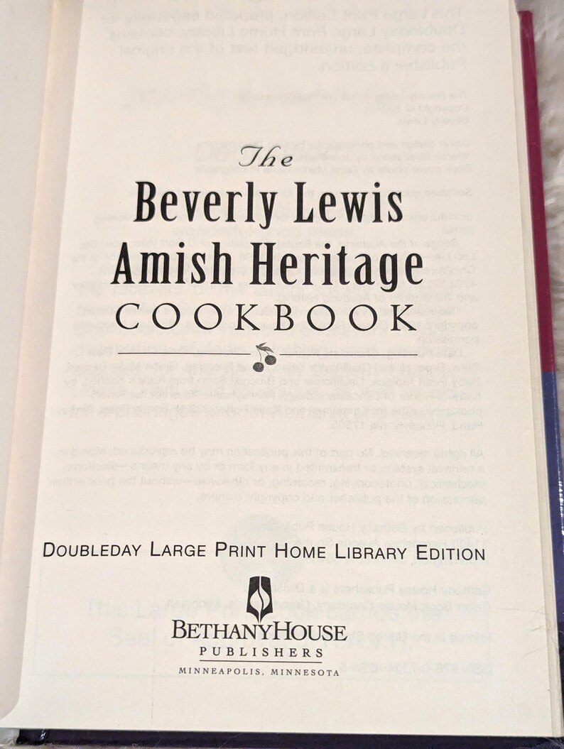 The Beverly Lewis Amish Heritage Cookbook ~ Unabridged 2004 Hardback in ...