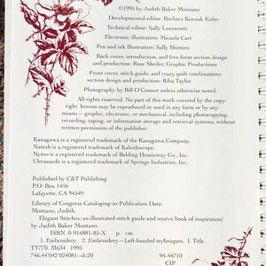 Elegant Stitches by Judith Baker Montano 1995 Embroidery Book Spiral ...