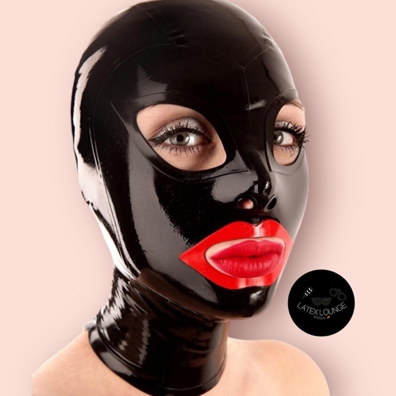 Red Latex Mask Hood - Etsy