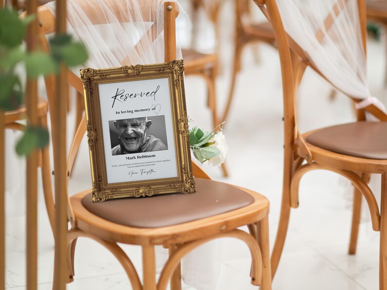 Reserved Seating Sign, in Loving Memory Poster Editable, Wedding ...