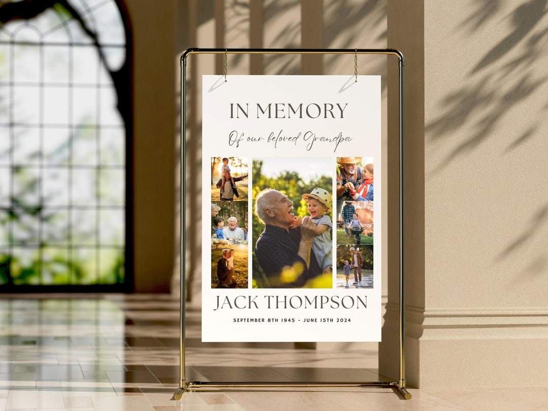 Editable Funeral Welcome Sign Celebration of Life Decoration | Large ...