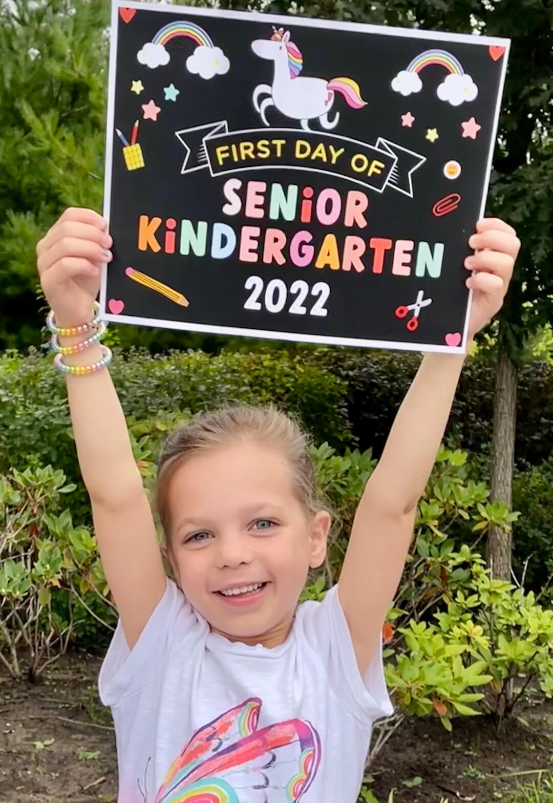 First Day of Senior Kindergarten Sign - Etsy