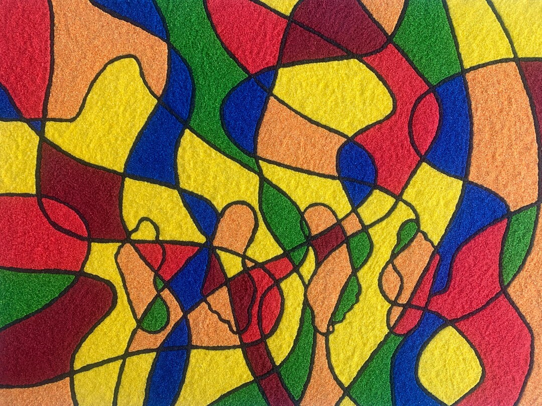 Sand Painting - Handmade on Canvas - Exclusive Wall Art With Structure ...