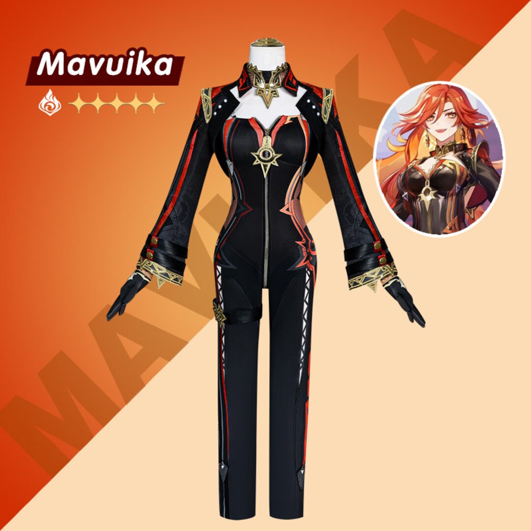 Genshin Impact Mavuika Handmade Cosplay Complete Costume Mavuika Red ...